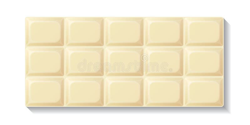 White Chocolate Bar Rectangle Shape Isolated Stock Illustration ...
