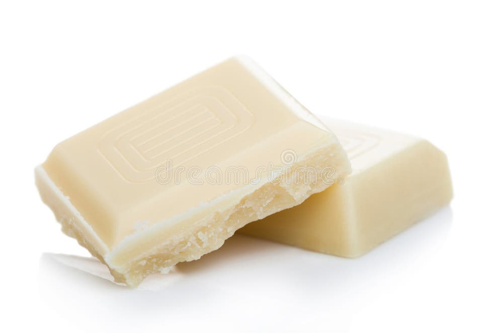 White Chocolate Blocks Isolated on White Background Stock Photo - Image ...