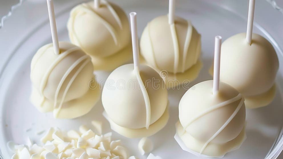 White chocolate cake pops stock photo. Image of collection - 321376262