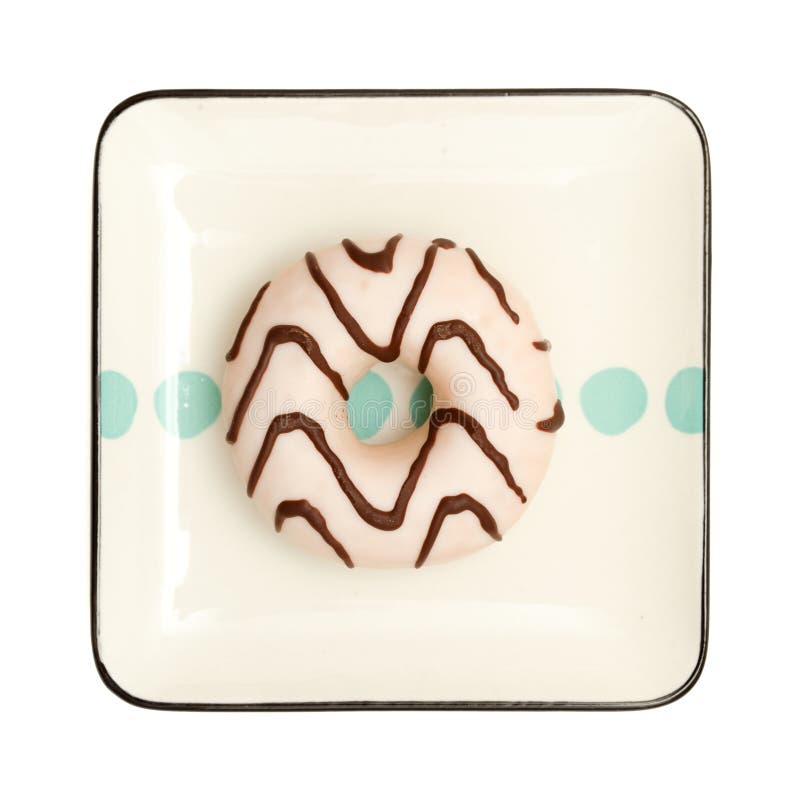 White Chocolate Glazed Ring Doughnut with Zebra Pattern Stock Photo ...