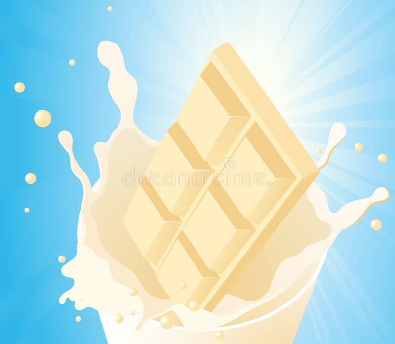 White Chocolate in Milk Splash Stock Vector - Illustration of chocolate ...