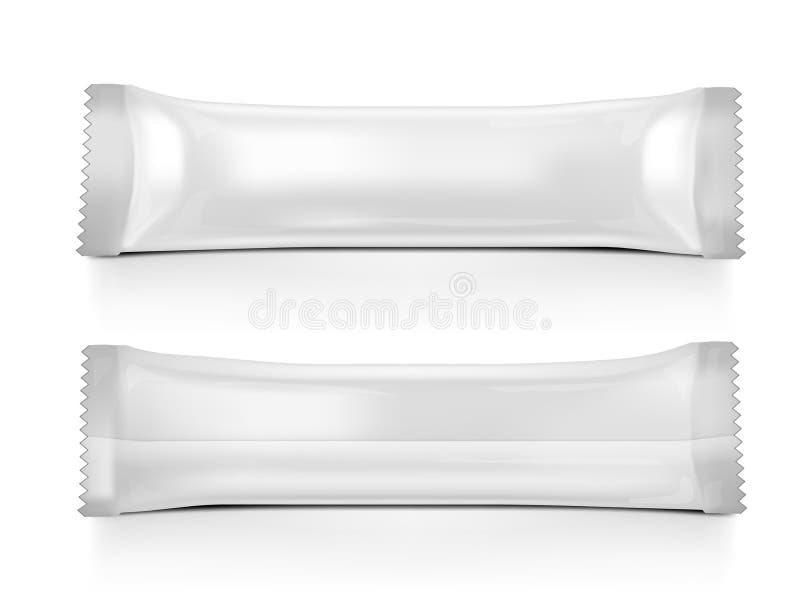White Chocolate Pack. Front and Back Side View Stock Vector ...