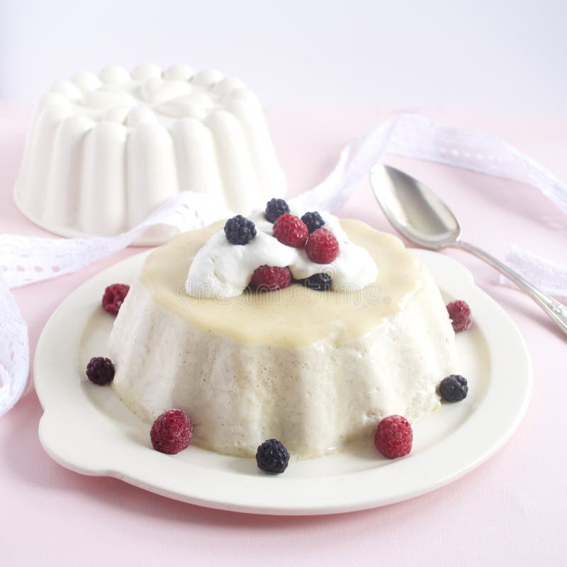 White chocolate pudding stock image. Image of fruit, pudding - 47336419