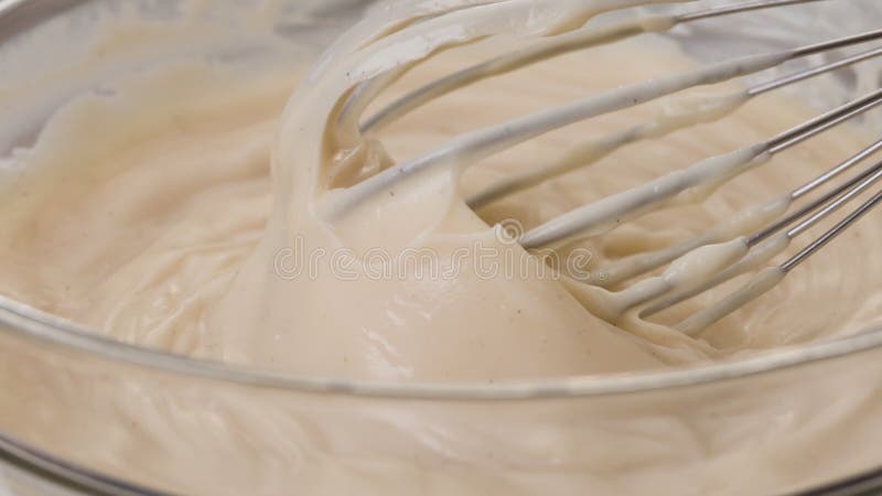 Mixing Vanilla Pudding in a Glass Bowl Stock Footage - Video of bright ...