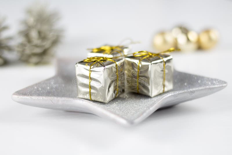 White Christmas Gift Boxes and Decoration Stock Image - Image of gifts ...