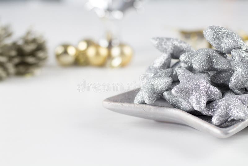 White Christmas Gift Boxes and Decoration Stock Photo - Image of ...