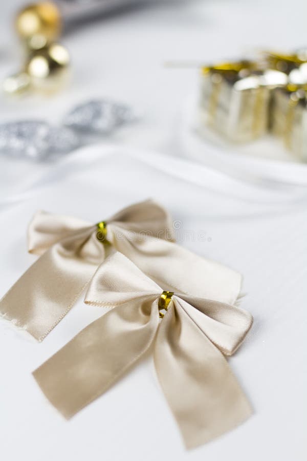 White Christmas Gift Boxes and Decoration Stock Photo - Image of ...