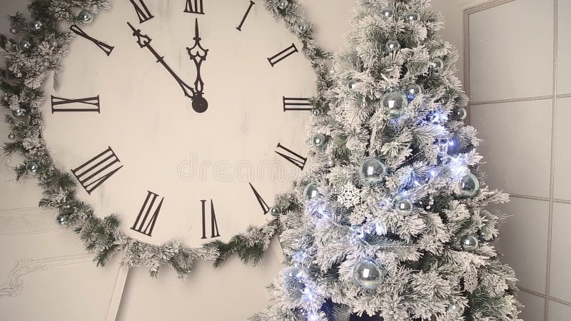 Christmas Room. Christmas Tree by the Fireplace Stock Video - Video of ...