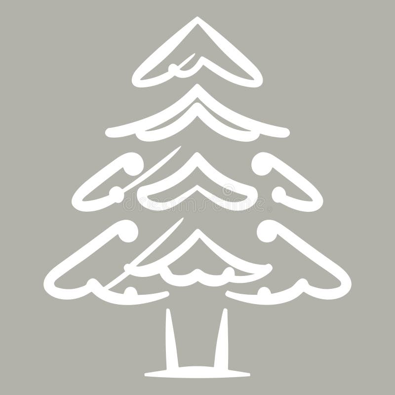 White Christmas Tree Minimalist Graphics Stock Illustration ...