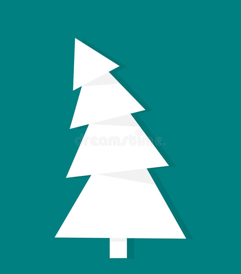 White Christmas tree stock vector. Illustration of symbolic - 82403856
