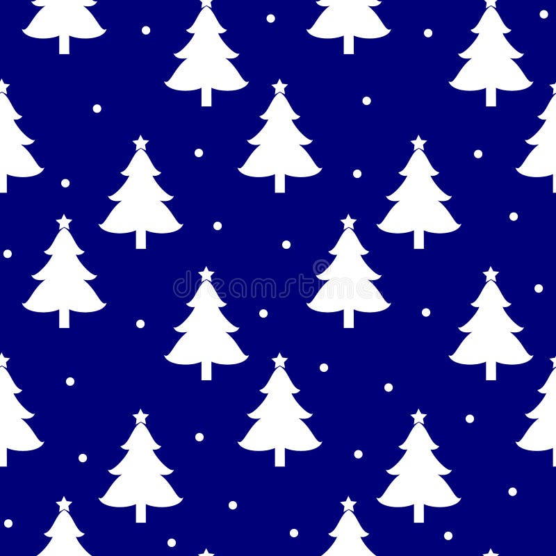 White Christmas Trees Seamless Pattern. Stock Vector - Illustration of ...