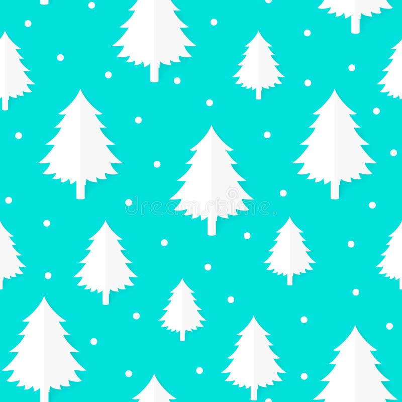 White Christmas Trees Seamless Pattern. Stock Vector - Illustration of ...