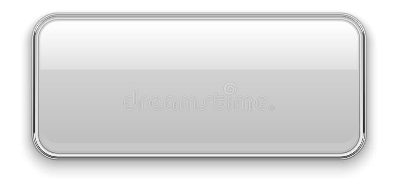 Chrome Rectangle Frame, at Black Background Stock Vector - Illustration ...