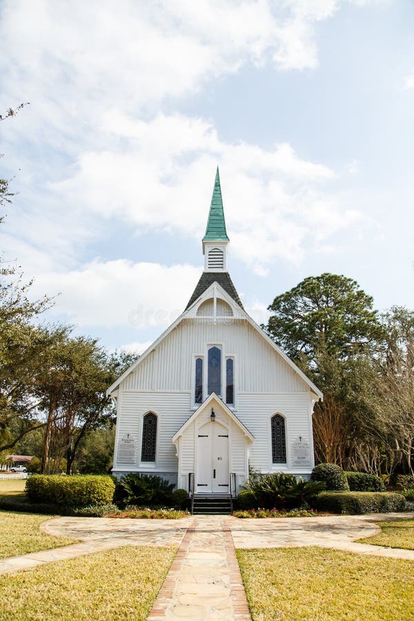 Small Old Catholic Church at Top of Brick Steps Stock Photo - Image of ...