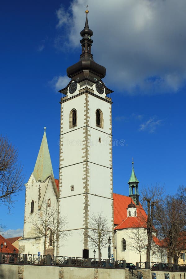White church in Pisek stock photo. Image of southern - 38642760