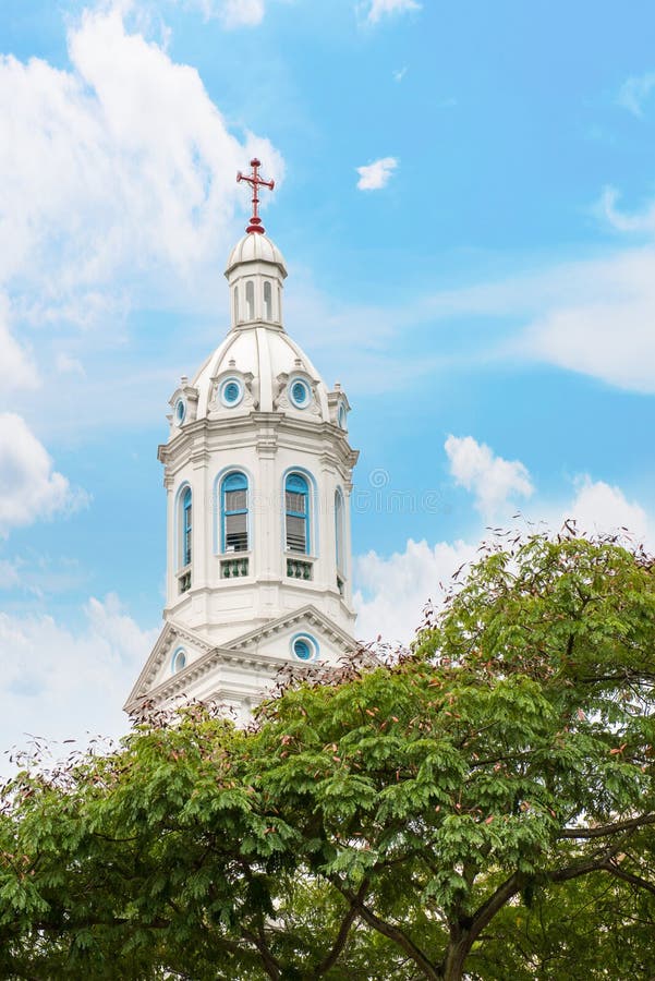 White church spire stock image. Image of building, landscape - 27083987