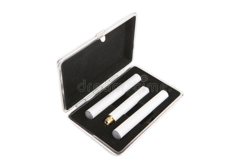 White Cigarette in Black Carrying Case Stock Image - Image of lifestyle ...