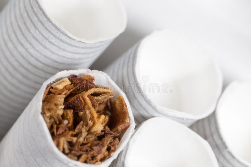 White Cigarettes in a Pack. Stock Photo - Image of life, danger: 107368262