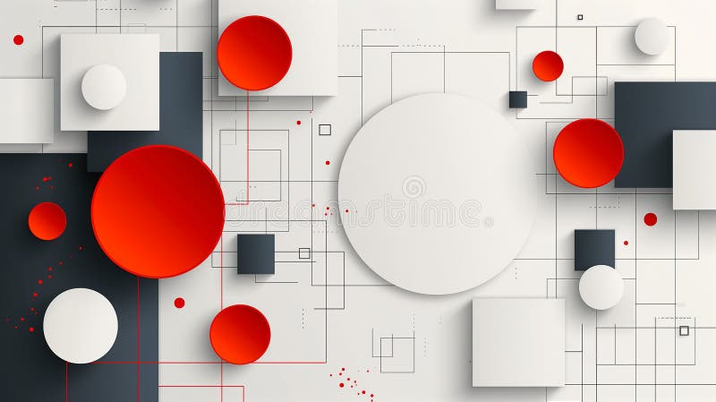 White Circle Center, Red Shapes Surround Stock Illustration ...