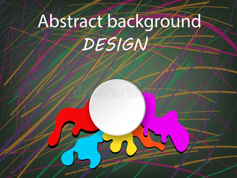 White Circle and Color Splash with Art Creative Hand Paint Line ...