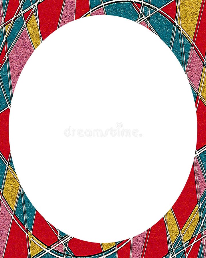 White Circle Frame Background with Decorated Design Borders Stock ...
