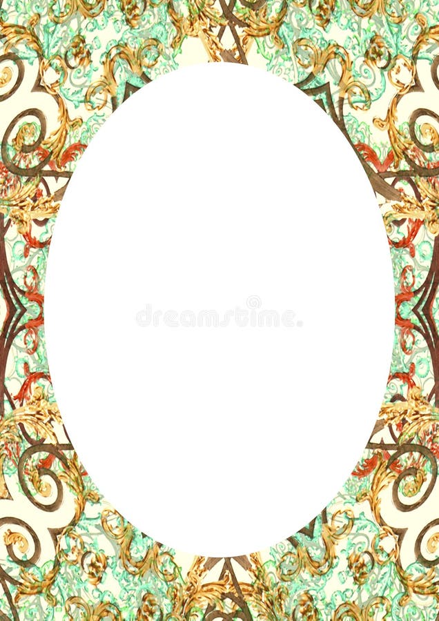Circle Frame Background with Decorated Borders Stock Illustration ...