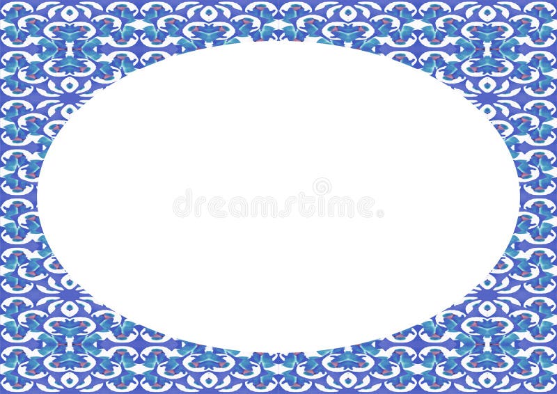 White Landscape Frame with Decorated Colored Round Borders Stock ...