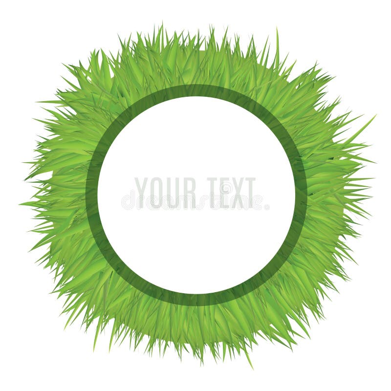 White Circle Frame Template on Grass Field. Decorative Vector ...