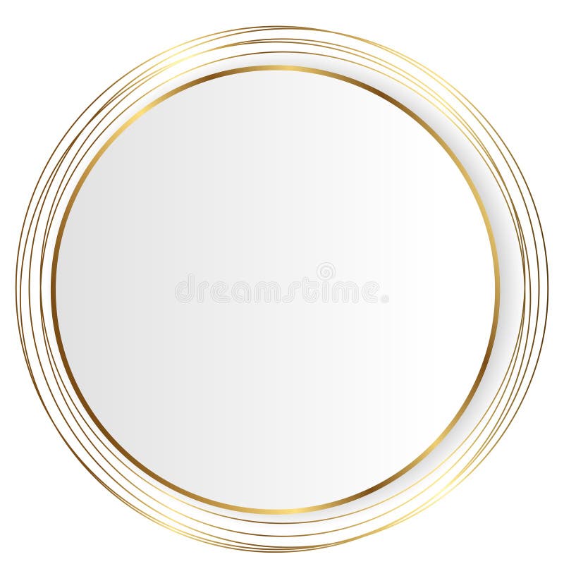 White Circle with Gold Lines Stock Vector - Illustration of gold ...