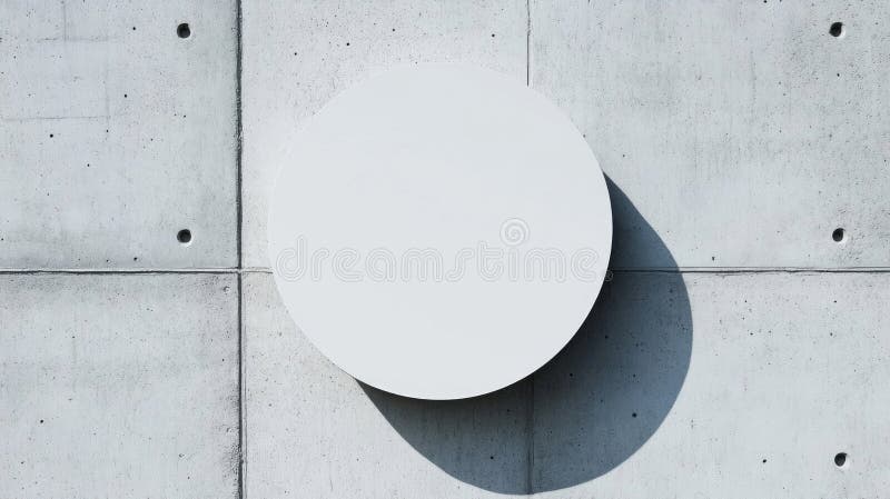 White Circle on Grey Concrete Wall Stock Illustration - Illustration of ...