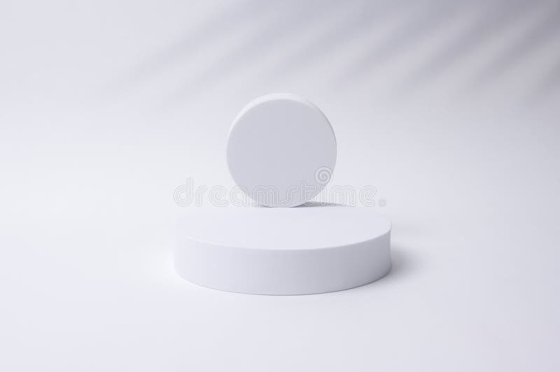 White Circle Mockup with Empty White Background , Product Show Concept ...