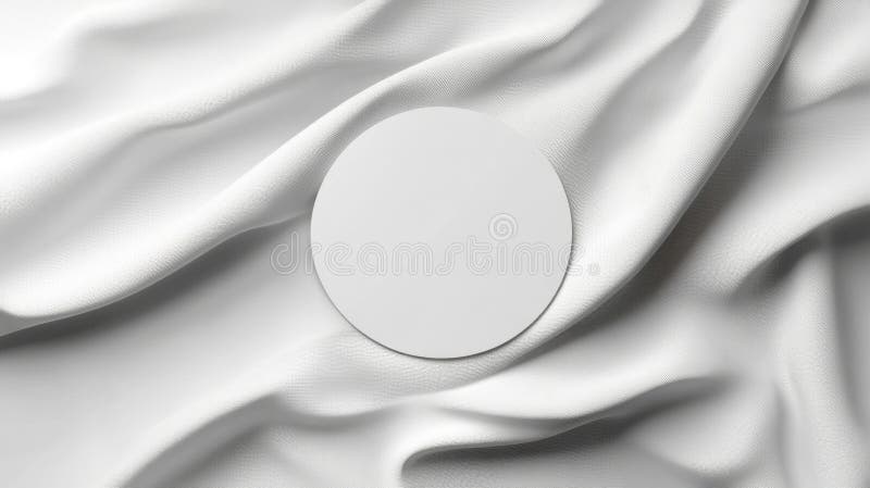 White Circle Mockup on Soft Fabric Background Stock Illustration ...