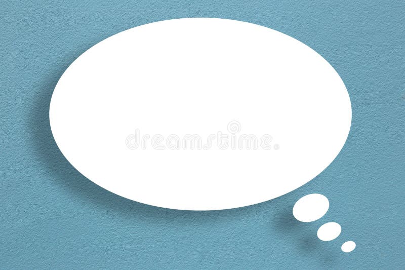 White Circle Paper Speech Bubble Shape Against Dark Blue Wall Color ...