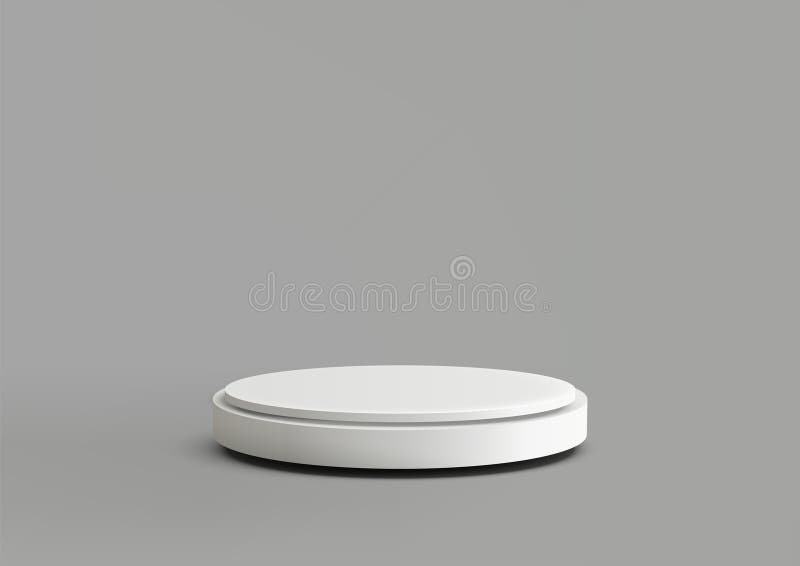 White Circle Platform on Grey Backdrop Minimalist 3d Product Display ...