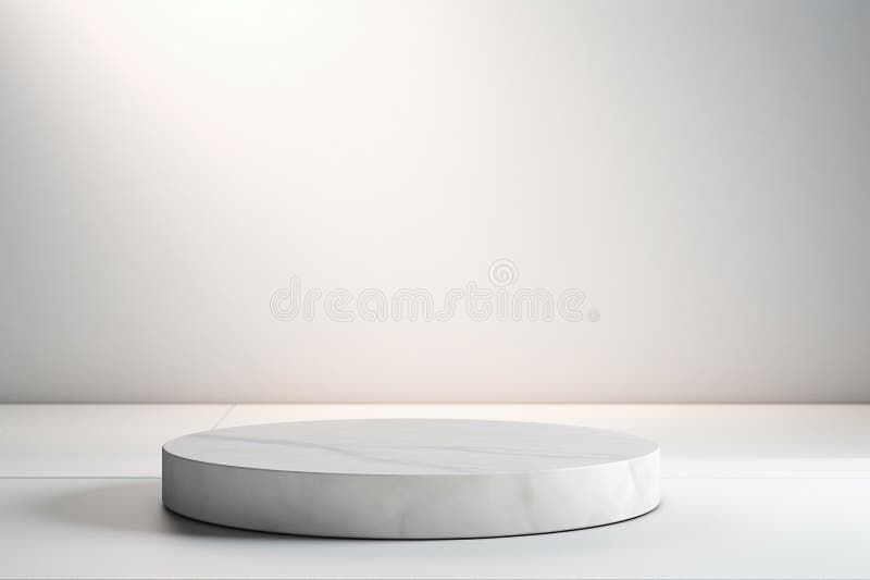 White Circle Podium for Product Display, Podium Template in Minimal ...