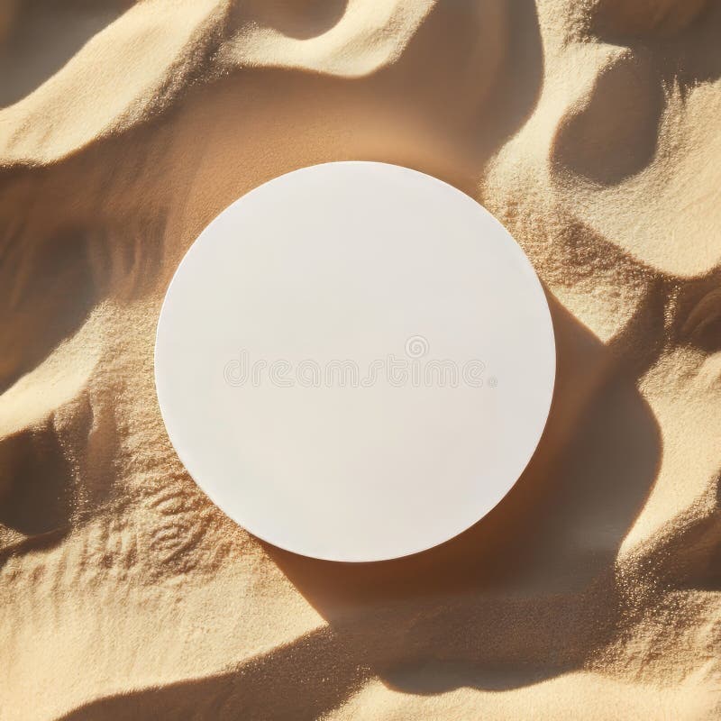 White Circle on the Sand in the Desert. 3d Rendering Stock Illustration ...