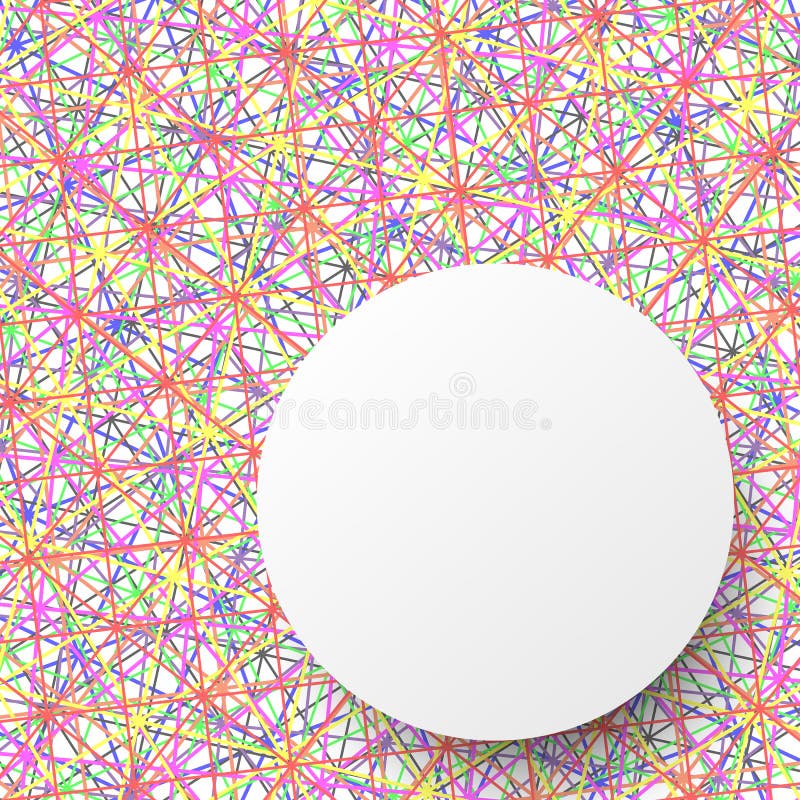 White Circle Template on Colorful Line Abstract Design Background Stock ...