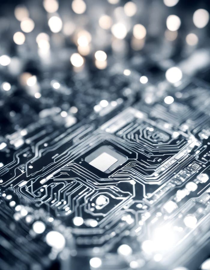 White Circuit Background Board Technology Digital Texture Illustration ...