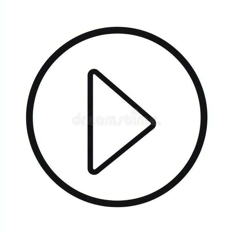 A White Circular Frame Encloses a Sleek Black Play Button Icon ...