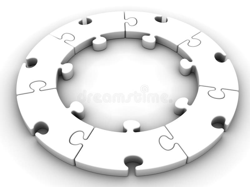 White Circular Jigsaw,circular Puzzle on White Background with Clipping ...