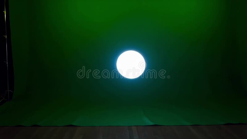 Brightening White Circle Light on Green Screen Background Stock Footage ...