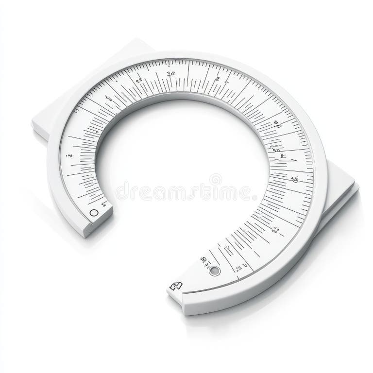 White Circular Protractor with Measurement Markings for Precise Angles ...