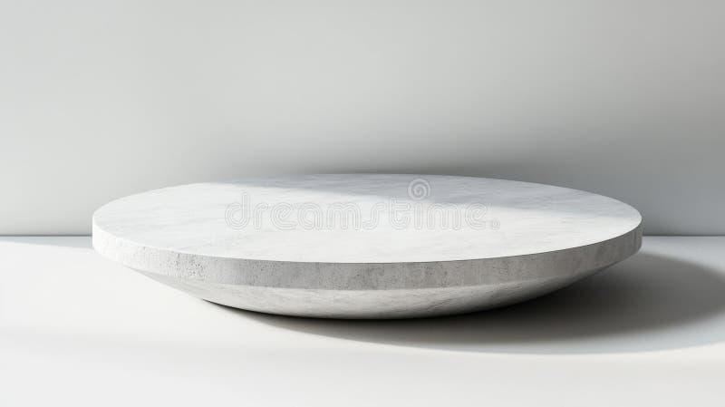 White Circular Stone Platform on White Background Stock Illustration ...