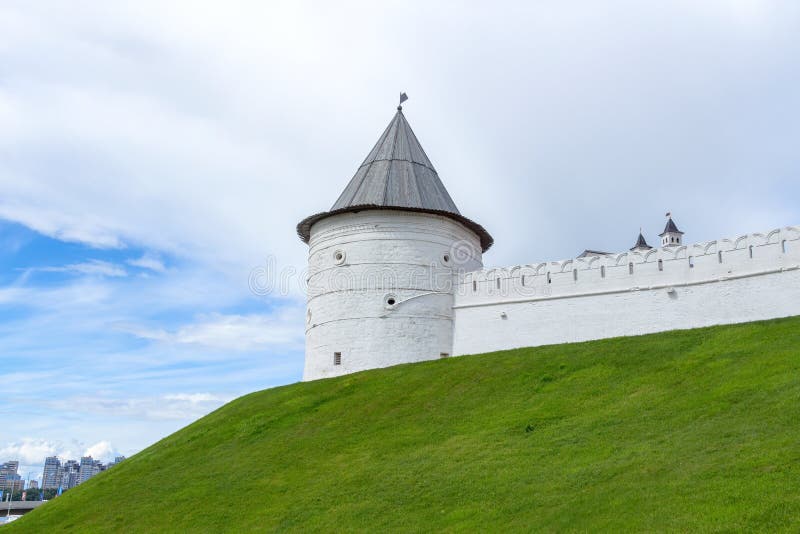 White Circular Tower of the Kazan Kremlin Editorial Stock Photo - Image ...