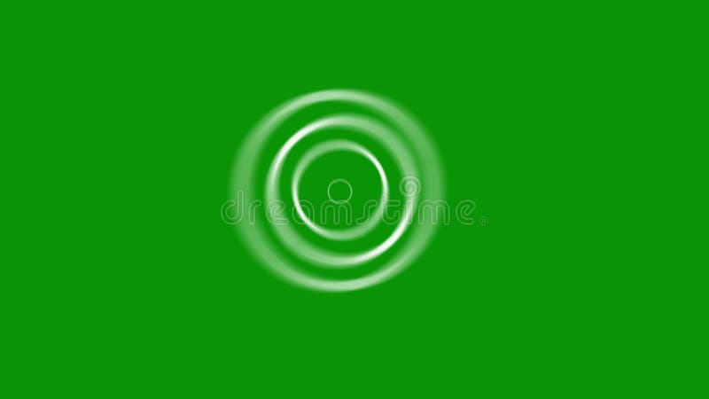 Circular Waves Spread Outward from a Central Point. Green Screen ...