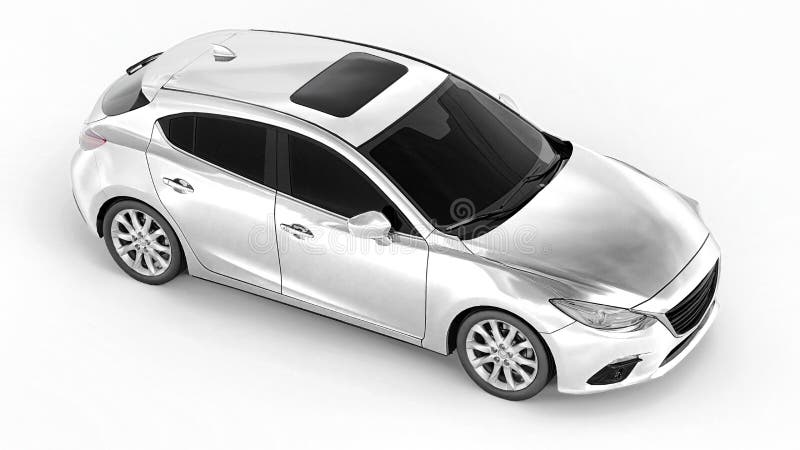 White City Car with Blank Surface for Your Creative Design. 3D ...