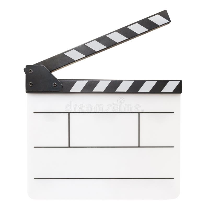 White Clapper Board Isolated on White Background Stock Illustration ...