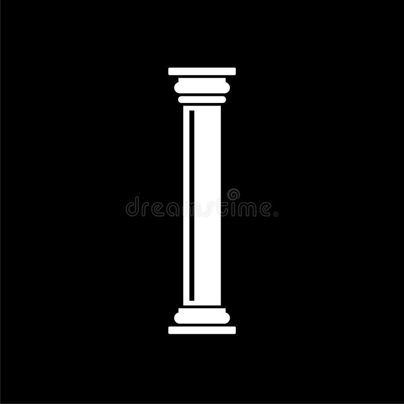 Classic Column Icon or Logo on Dark Background Stock Illustration ...