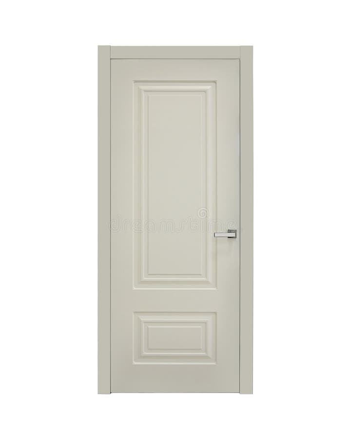 White Classic Interior Door with Rectangles on a White Background ...