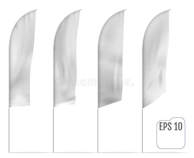 White Classical Banner and Wind Flags Stock Vector - Illustration of ...